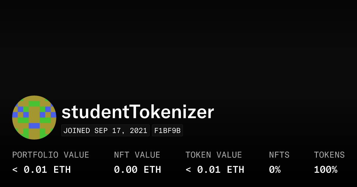 studentTokenizer - Profile | OpenSea