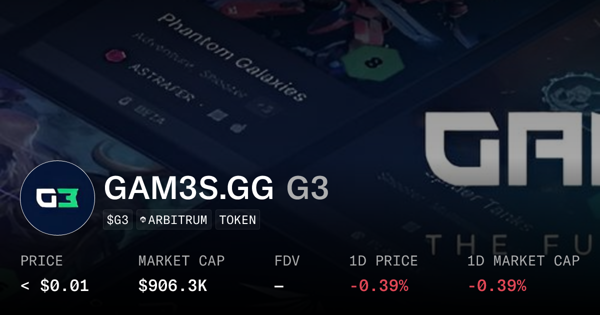 GAM3S.GG (G3) - Token | OpenSea