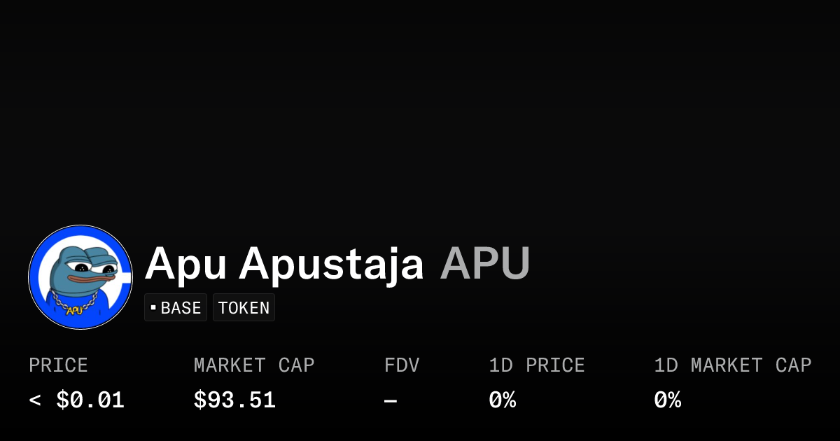 Apu Apustaja (APU) - Token | OpenSea