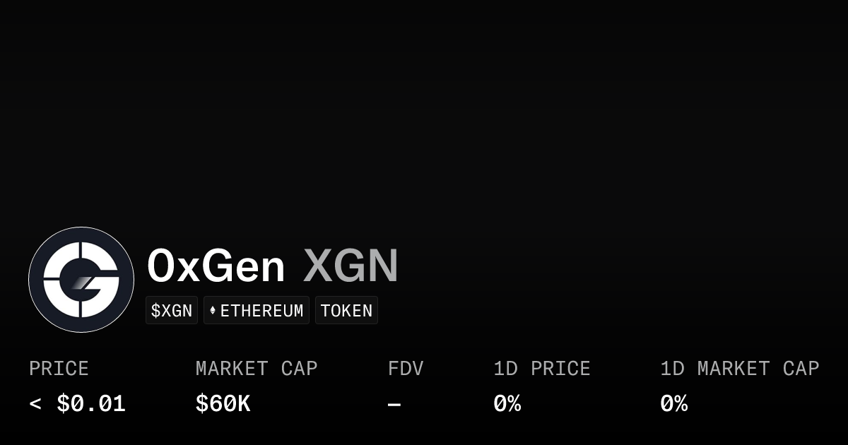 0xGen (XGN) - Token | OpenSea
