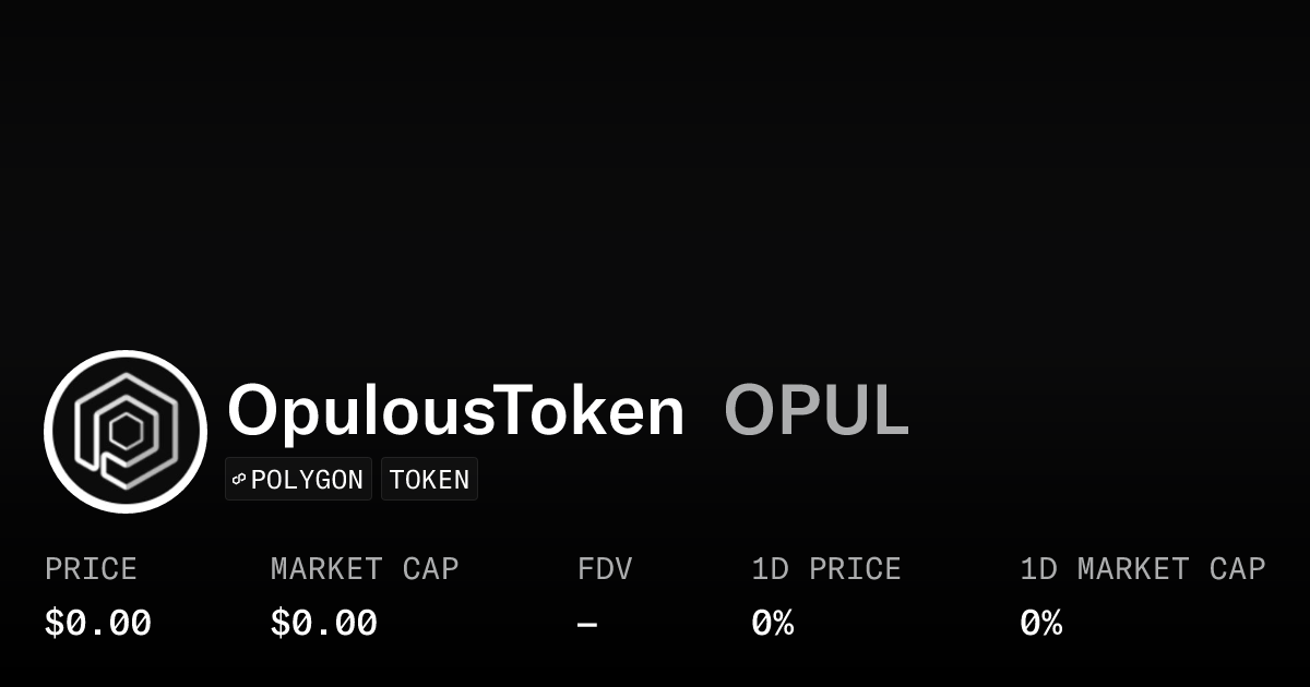 OpulousToken (OPUL) - Token | OpenSea