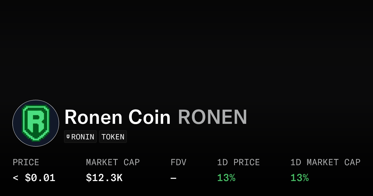 Ronen Coin (RONEN) - 代币 | OpenSea