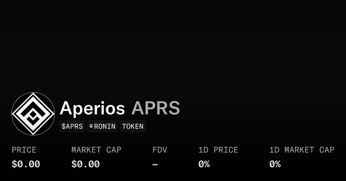 Apeiron (APRS) - Token | OpenSea